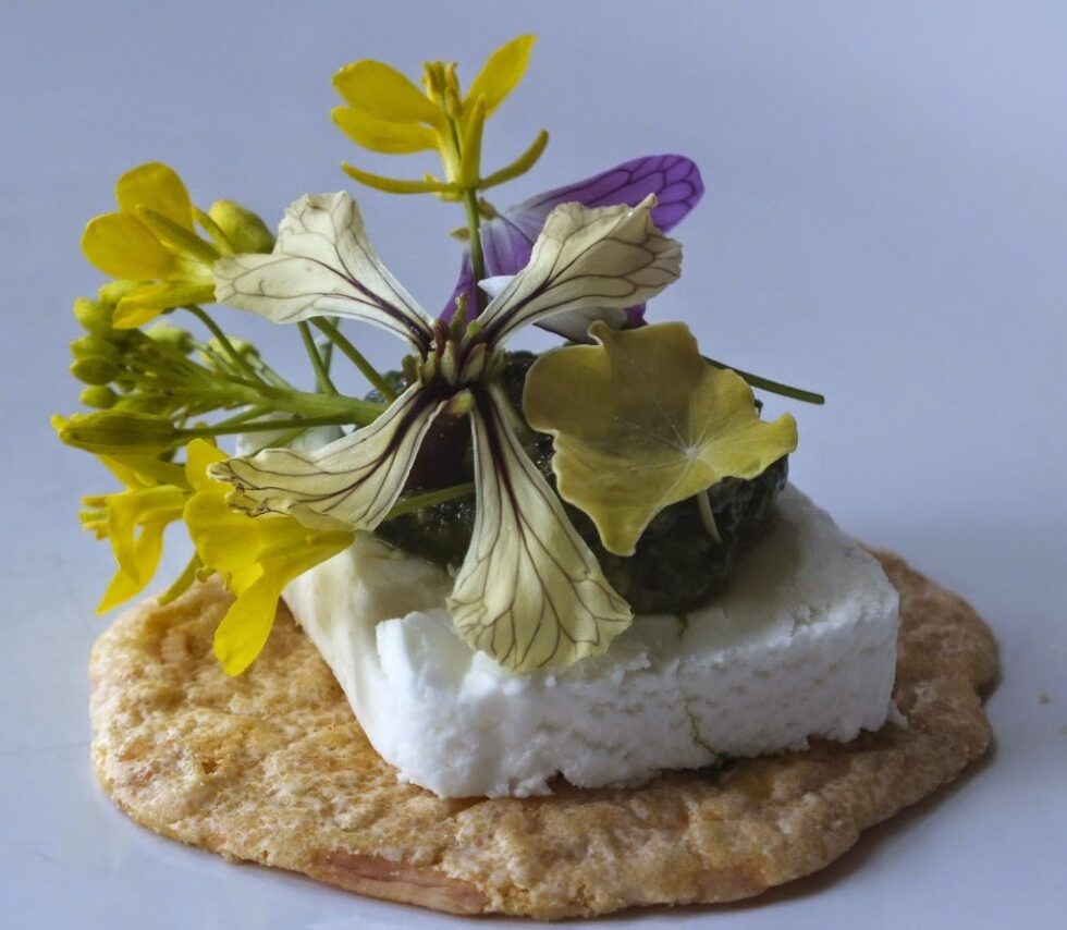 Spicy Flower Canapés - The Edible Flower Garden